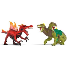Spielfigur Schleich "ELDRADOR CREATURES, Feuersaurier vs. Dschungelechse (70834)", bunt, Spielfiguren, Kinder, Kunststoff, Spielfigur