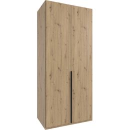 Kleiderschrank wimex "Mugano,in 5 Breiten,2 H&ouml;hen,2 Tiefen, viele Farben, Made in Germany", artisan, eiche nachbildung, griffe schwarz, B:90cm H:208cm T:58cm, Holzwerkstoff, Schr&auml;nke, Kleiderschrank, mit langen Griffen aus Metall, mit oder ohne Spiegel