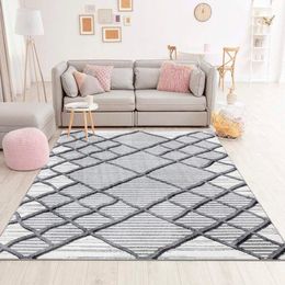 Teppich Carpet City "YOUNG965", grau, B:120cm H:11mm L:160cm, Polypropylen (PP), Teppiche, Teppich, Moderner Jugend- Kinder Teppich, ideal f&uuml;r Jugendzimmer