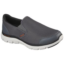 Slip-On Sneaker Skechers "FLEX ADVANTAGE 4.0", Herren, Gr. 41, bunt (anthrazit, orange), Synthetik, Textil, Schuhe Slip-On Sneaker, Slipper, Schhlupfschuh, Komfortschuh mit Air Cooled Memory Foam, Topseller