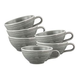 Tasse Seltmann Weiden "Teetassen Terra 140 ml 6er Set", grau (sandbeige), 6 tlg., Porzellan, Trinkgef&auml;&szlig;e, Tasse