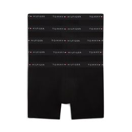 Boxer, Herren, Gr. XL (54), 5 Stk., schwarz, Webqualit&auml;t, Obermaterial: 95% Baumwolle, 5% Elasthan, Tommy Hilfiger Underwear, unifarben, k&ouml;rpernah, Unterhosen Boxer, K&ouml;rpernahe Passform mit elastischem Bund