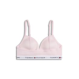 Triangel-BH, M&auml;dchen, Gr. 128/134, N-Gr, rosa (light pink), Jersey, Obermaterial: 95% Baumwolle, 5% Elasthan, Tommy Hilfiger Underwear, unifarben, k&ouml;rpernah, BHs Triangel-BH, mit Logoschriftzug