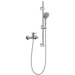 Sch&uuml;tte Duschsystem SCH&Uuml;TTE "SAMANA", grau (chrom), H:23,5cm, Brausegarnituren, Duschsystem, wassersparend, Antikalk, 3-fach verstellbar, Wasserstoppfunktion