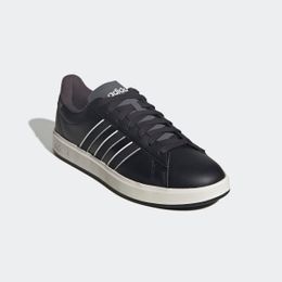 Sneaker adidas Sportswear "GRAND COURT 2.0", Herren, Gr. 42,5, schwarz-wei&szlig; (core schwarz, core schwarz, sanftes wei&szlig;), Leder, Synthetik, Schuhe Sneaker, Design auf den Spuren des adidas Superstar