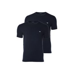 T-Shirt Emporio Armani "T-Shirt 2er Pack", Herren, Gr. M, blau (marine), Obermaterial: 95% Baumwolle CO. 5% Elasthan EL., Shirts T-Shirt