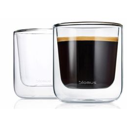 Thermoglas Blomus "NERO", transparent, H:8,5cm, Glas, Trinkgef&auml;&szlig;e, Thermoglas, Doppelwandig, Inhalt 200 ml, 2-teilig