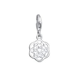 Charm-Einh&auml;nger NENALINA "Charm Anh&auml;nger Blume des Lebens Ornament 925 Silber" Gr. 23, silber, Charms, Damen, Blacklist, Silber 925 (Sterlingsilber), Charm-Einh&auml;nger