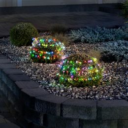 Konstsmide LED-Lichterkette, silber (silberfarben), Dioden 360 Stk. Flammen 360 Stk., Kabell&auml;nge 5m x Gesamtl&auml;nge 9,3m, Lichterketten, Micro LED, Firecracker, mit langsamem RGB-Farbwechsel, LED-Lichterkette