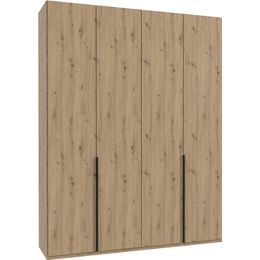 Kleiderschrank wimex "Mugano,in 5 Breiten,2 H&ouml;hen,2 Tiefen, viele Farben, Made in Germany", artisan, eiche nachbildung, griffe schwarz, B:180cm H:236cm T:58cm, Holzwerkstoff, Schr&auml;nke, Kleiderschrank, mit langen Griffen aus Metall, mit oder ohne Spiegel