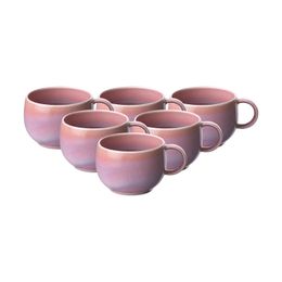 Espressotasse "Espressotassen Perlemor Coral 60 ml 6er Set rosa", rosa, 6 tlg., Porzellan, LIKE. BY VILLEROY & BOCH, Trinkgef&auml;&szlig;e, Espressotasse