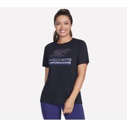 Funktionsshirt Skechers "VELOCITY TEE", Damen, Gr. S, schwarz, Obermaterial: 60% Baumwolle, 40% Polyester, Shirts Funktionsshirt