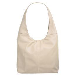 Pike Shopper PIK&Eacute;, Damen, Gr. B/H/T: 40cm x 30cm x 11cm onesize, beige (creme), Leder, beschichtet, gl&auml;nzend, Taschen Shopper, echt Leder, Made in Italy