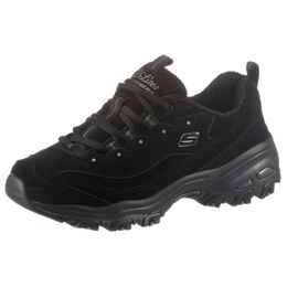 Sneaker Skechers "D'LITES PLAY ON", Damen, Gr. 38, schwarz, Nubuklederimitat, Textil, Schuhe Sneaker, Freizeitschuh, Halbschuh, Schn&uuml;rschuh mit Air Cooled Memory Foam