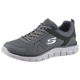 Sneaker Skechers "Track-Scloric", Herren, Gr. 48,5, grau (grau, navy), Leder, Textil, Schuhe Sneaker, Freizeitschuh, Halbschuh, Schn&uuml;rschuh mit Skechers Memory Foam