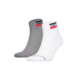 Levi's Kurzsocken LEVI'S "Socken 2er Pack", Damen, Gr. 39-42, wei&szlig; (wei&szlig;, grau), Obermaterial: 83% Baumwolle CO. 15% Polyamid PA. 2% Elasthan EL., Socken Kurzsocken