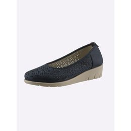 Ballerina Classic Basics, Damen, Gr. 37, blau (jeansblau), Veloursleder, Basic, Schuhe Ballerina
