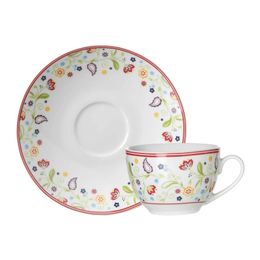 Ritzenhoff & Breker Tasse RITZENHOFF & BREKER "Kaffeetasse mit Untertasse Shanti 220 ml bunt", bunt, 2 tlg., Porzellan, Trinkgef&auml;&szlig;e, Tasse