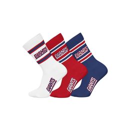 Kurzsocken NFL "Socken NFL 3Pack Crew Socks 3er Pack", Damen, Gr. 39-42, bunt (new york giants 2), Obermaterial: 58% Baumwolle CO. 39% Polyester PES. 3% Elasthan EL., Socken Kurzsocken