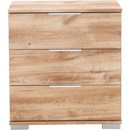 Nachtkommode wimex "Easy", braun (plankeneichefarben), B:52cm H:58cm T:38cm, Sideboards, Nachtkommode