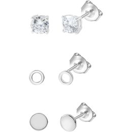 Ohrstecker-Set Firetti "Multipack Schmuck Geschenk Silber 925 Ohrschmuck Ohrringe", silber (silberfarben, kristallwei&szlig;, kristallwei&szlig;), Ohrringe, Damen, Silber 925 (Sterlingsilber), Ohrstecker-Set, mit Zirkonia (synth.)