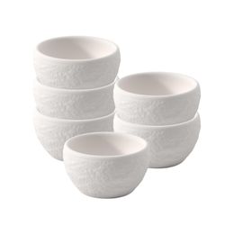 Villeroy & Boch Eierbecher VILLEROY & BOCH "Eierbecher Manufacture Rock Blanc &oslash; 4,8 cm 6er Set wei&szlig;", wei&szlig;, Porzellan, Eierbecher, Eierbecher