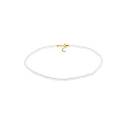 Choker Elli "Halskette Choker Muschelkernperlen 925 Silber" Gr. 36, gold, Halsketten, Damen, ohne Stein, Silber 925 (Sterlingsilber), Choker