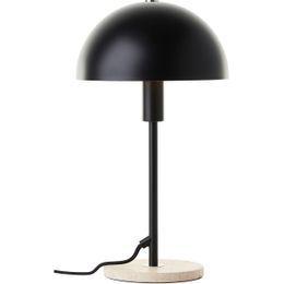 Tischleuchte "Linnea Pilz Lampe - Travertin Steinfu&szlig;", schwarz (schwarz, schwarz, travertin, stein beige), &Oslash; 20,5cm H: 35,5cm, 1 Stk., LeGer Home by Lena Gercke, Leuchten, Pilzleuchte, Tischlampe, H&ouml;he 35,5 cm, Naturstein, Pilzlampe, Tischleuchte