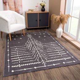 Teppich Carpet City "April 2308", grau, B:120cm H:10mm L:170cm, Polyester, Teppiche, Teppich, L&auml;ufer, weich durch Microfaser, Boho Ethno Look, Wohnzimmer