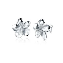 Paar Ohrstecker Elli "Ohrringe Frangipani Bl&uuml;te Blume Filigran 925 Silber", silber, Ohrringe, Damen, ohne Stein, Silber 925 (Sterlingsilber), Paar Ohrstecker