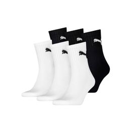 Kurzsocken Puma "Socken 6er Pack", Damen, Gr. 43-46, wei&szlig; (wei&szlig;, schwarz), Obermaterial: 78% Baumwolle CO. 18% Polyester PES. 2% Polyamid PA. 2% Elasthan EL., Socken Kurzsocken