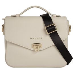 Henkeltasche Bugatti "ELLA SAFFIANO", Damen, Gr. B/H/T: 25cm x 20cm x 11cm onesize, beige, Polyurethan (PU), Taschen Henkeltasche