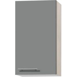 H&auml;ngeschrank Optifit "Bern", grau (basaltgrau, akaziefarben), B:40cm H:70,4cm T:34,9cm, Schr&auml;nke, H&auml;ngeschrank, Breite 40 cm, 70 cm hoch, mit 1 T&uuml;r, mit Metallgriff