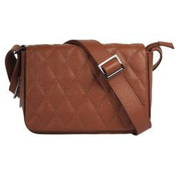 Henkeltasche CLUTY, Damen, Gr. B/H/T: 20cm x 13cm x 5cm onesize, braun (cognac), Leder, Taschen Henkeltasche, echt Leder, Made in Italy