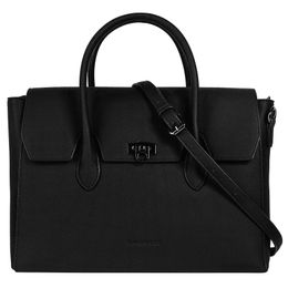 Henkeltasche Bugatti "IRIA", Damen, Gr. B/H/T: 36cm x 24cm x 16cm onesize, schwarz, Polyurethan (PU), leicht gl&auml;nzend, unifarben, Taschen Henkeltasche