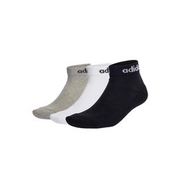 Kurzsocken adidas originals "Socken Linear Cushioned Ankle 3er Pack", Damen, Gr. 46-48, bunt (schwarz, grau, wei&szlig;), Obermaterial: 71% Baumwolle CO. 26% Polyester PES. 2% Elasthan EL. 1% Nylon NY., Socken Kurzsocken