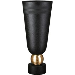 Tischvase CASABLANCA BY GILDE "Vase konisch Nama schwarz", schwarz, B:16,5cm H:39,5cm T:16,5cm &Oslash;:16,5cm, Aluminium, Vasen, Tischvase