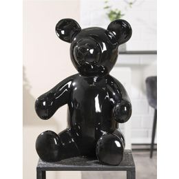 Tierfigur CASABLANCA BY GILDE "Skulptur B&auml;r", schwarz, B:32cm H:45cm T:25cm, Kunstharz, Dekofiguren, Tierfigur
