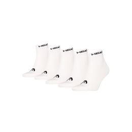 Kurzsocken Head "Socken Head ELEMENTS ALL SPORTS QUARETER 5P ECOM 5er Pack", Damen, Gr. 35-38, wei&szlig;, Obermaterial: 73% Baumwolle CO. 23% Polyester PES. 2% Polyamid PA. 2% Elasthan EL., Socken Kurzsocken