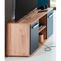 TV-Schrank Arthur Berndt "Alessio", braun (artisan oak nachbildung, anthrazit), B:114cm H:50cm T:39cm, Holzwerkstoff, Schr&auml;nke, TV-Schrank, mit Melamin-Oberfl&auml;che