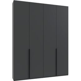 Kleiderschrank wimex "Mugano,in 5 Breiten,2 H&ouml;hen,2 Tiefen, viele Farben, Made in Germany", schwarz (grafit, griffe schwarz), B:180cm H:236cm T:40cm, Holzwerkstoff, Schr&auml;nke, Kleiderschrank, mit langen Griffen aus Metall, mit oder ohne Spiegel
