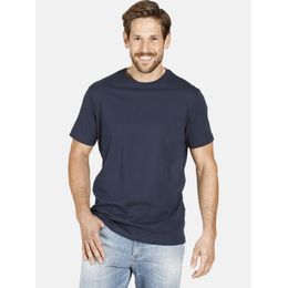 T-Shirt Jan Vanderstorm "Doppelpack T-Shirt ERKE", Herren, Gr. 5XL, blau (dunkelblau), Obermaterial: 100% Baumwolle CO., comfort fit normal, Rundhals, Shirts T-Shirt, reine Baumwolle (2er-Pack)