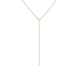 Y-Kette Elli "Halskette Y-Kette Figaro Basic Trend Verstellbar 925 Silber" Gr. 40, gold, Halsketten, Damen, ohne Stein, Silber 925 (Sterlingsilber), Y-Kette