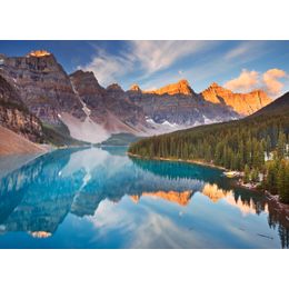 Fototapete papermoon "Moraine Lake Rocky Mountains", bunt, B:4m L:2,6m, Vlies, Tapeten, Fototapete