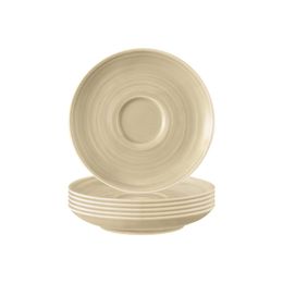 Untertasse Seltmann Weiden "Espressountertassen Terra &oslash; 12 cm 6er Set", beige (sandbeige), Speiseteller, Untertasse