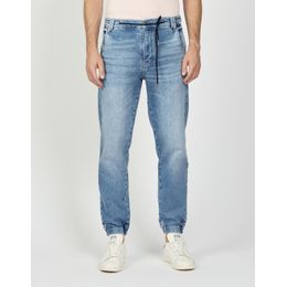 5-Pocket-Jeans Gang "94MILO", Herren, Gr. 32, N-Gr, blau (light blau key wash), Denim/Jeans, Obermaterial: 79% Baumwolle, 19% Polyester, 2% Elasthan, lang, Jeans 5-Pocket-Jeans, mit partiellem Gummibund
