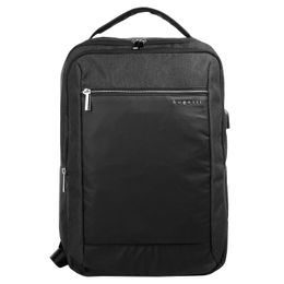 Laptoprucksack Bugatti "SERA", Gr. B/H/T: 40cm x 30cm x 10cm, onesize, grau (anthrazit), 100% Polyester, unifarben, Rucks&auml;cke Laptoprucksack