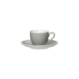 Ritzenhoff & Breker Tasse RITZENHOFF & BREKER "Espressotasse mit Untertasse Doppio 80 ml", grau, 2 tlg., Porzellan, Trinkgef&auml;&szlig;e, Tasse