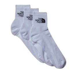 Sportsocken The North Face "MULTI SPORT CUSH QUARTER SOCK 3P", Herren, Gr. L (44/46), wei&szlig; (tnf wei&szlig;), Materialmix, unifarben, Socken Sportsocken, f&uuml;r Erwachsene, mit Logostickerei, mit Bel&uuml;ftungszonen