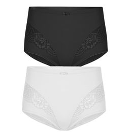 Miederslip SuSa "2er Pack Miederslip London", Damen, Gr. 42, bunt (schwarz wei&szlig;), Stoff, Obermaterial: 75% Polyamid PA. 25% Elasthan EL., Unterhosen Miederslip